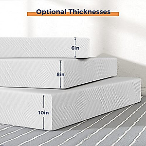 IULULU Full Mattress, 6 inch Memory Foam Mattress in a Box Full Size for Bunk Bed, Medium Firm, CertiPUR-US Certified, Made in USA, White