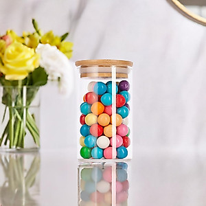 (2 Pack) 16 oz Clear Glass Home Storage Kitchen Jar with Wood Bamboo Lid