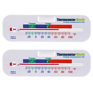 Twin Pack Refrigerator Thermometer 2 Pack for Fridge Freezer Chiller Cooler Temperature Gauge
