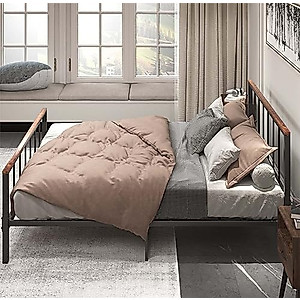 Anwick Queen Size Platform Bed Frame with Headboard and Footboard, Modern Simple Queen Bed Frame with Underneath Storage,Heavy Duty Steel Slat Support,No Box Spring Needed,Easy Assemble