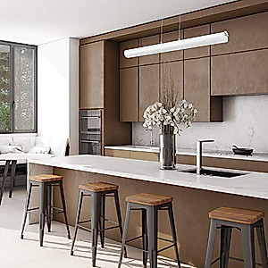 Globe Electric Calypso 20W Integrated LED Pendant Lighting, Chrome, Frosted Acrylic Shade, 1700 Lumens, Warm White 3000 Kelvin, 80 CRI