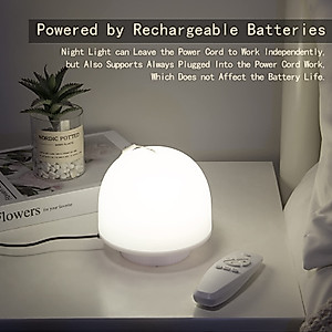 Night Light for Kids LED Night Light Lamp Portable Nightlights for Kids Room with Remote Control Rechargeable Kids Night Lights for Bedroom Camping Lights, Bedside Lamps for Nursery Girls Boys Gift