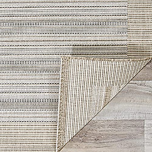 Couristan Monaco Indoor/Outdoor Area Rug for Patios, Decks, Kitchens, and Laundry Rooms, All-Weather, Pet-Friendly and Easy to Clean, Bowline Pattern in Cocoa Natural-Ivory, 5'3" x 7'6"
