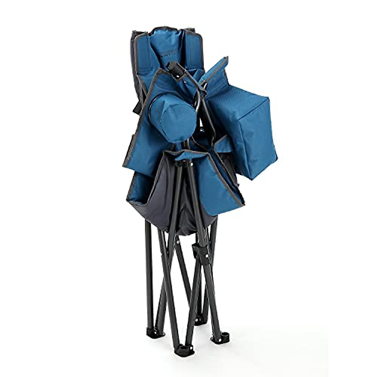 ARROWHEAD OUTDOOR Portable Folding Camping Quad Chair w/ 6-Can Cooler, Cup & Wine Glass Holders, Heavy-Duty Carrying Bag, Padded Armrests, Headrest & Seat, Supports up to 450lbs, USA-Based Support