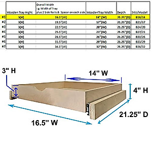 Couver CabinetRTA Soft Close Fully Assembled Slide Out Cabinet Shelf Pull-Out Wood Drawer Organizer 16.5"(W) x 21.25"(D) X 4"(H), Soft-Close Rail with Spacer(4 steps to install)