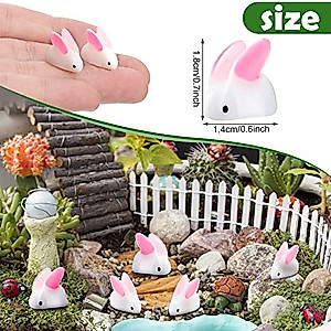 120 Pieces Mini Bunny Sheep Duck Figurines Bulk Rabbit Sheep Duck Miniature Figurines Resin White Cute Animals Miniature Sheep Bunny Duck Figures Mini Bunny Sheep Duck for Home Decoration (Rabbit)