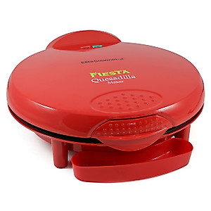 Elite Gourmet EQD-118# Non-Stick Electric, Mexican Taco Tuesday Quesadilla Maker, Easy-Slice 6-Wedge, Grilled Cheese (Red)