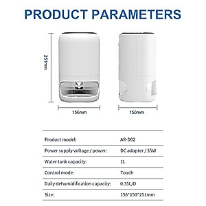 Dehumidifier And Air Purifier Combo，Depulat Small Dehumidifiers For Home Quiet With Auto Shut Off, Dehumidifiers for Bedroom (270 sq. ft), Bathroom, RV, Closet