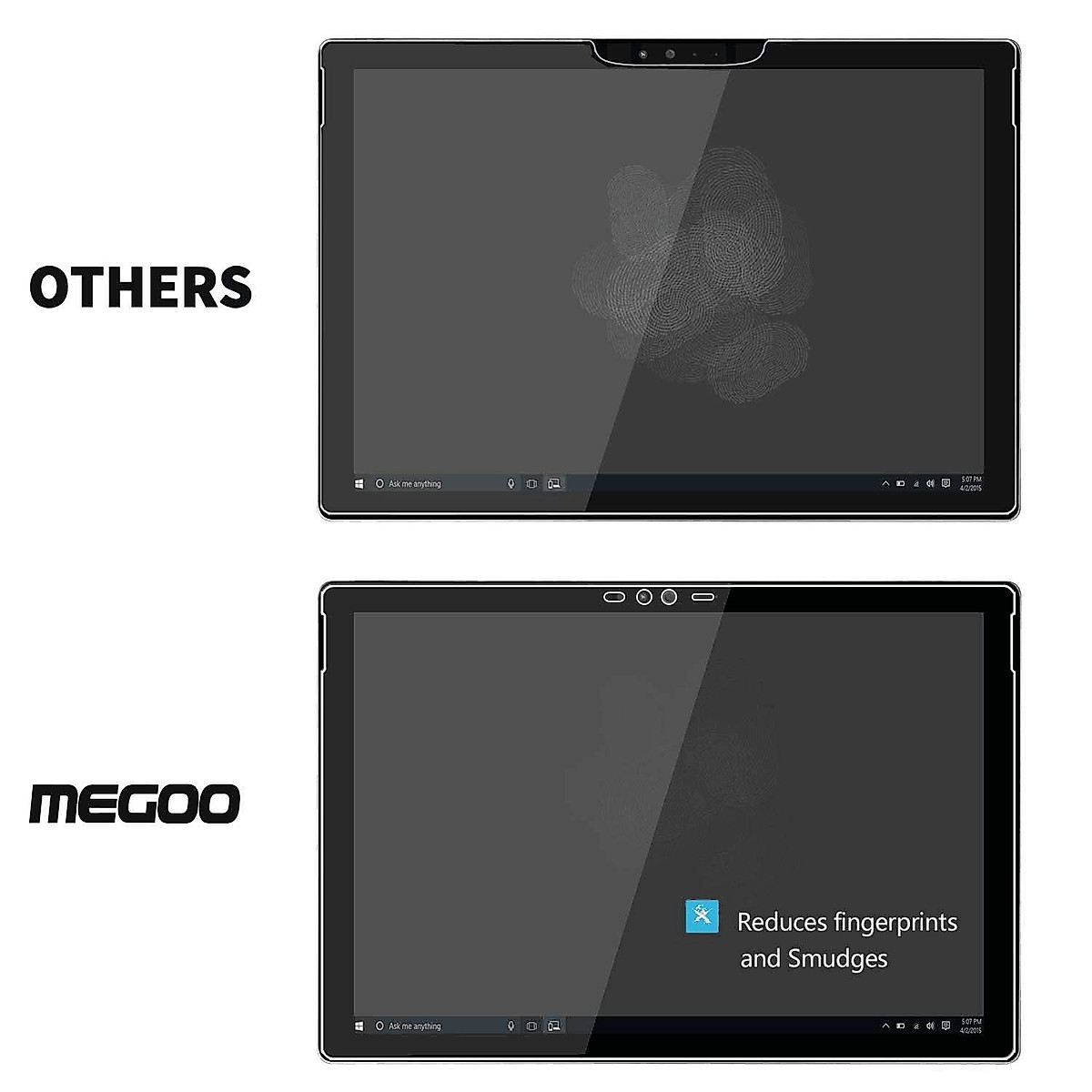 Megoo Screen Protector for Surface Book 2 13.5 inch, Tempered Glass/Easy installation/Scratch resistant, Compatible for Microsoft Surface Book 1/2