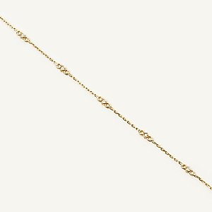 GELIN 14k Solid Gold Diamond Bead Station Adjustable Bracelet for Women