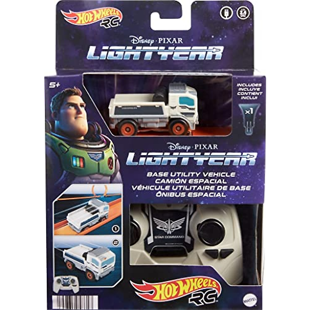 Hot Wheels Rc Disney and Pixar Lightyear Buzz's Truck, 1:64 Scale Remote-Control Toy Truck Inspired by the Movie