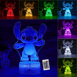 HONRG Stitch Night Light Stitch Gifts Stitch Stuff for Girls Room Decor Stitch Lamp Birthday Christmas Gifts