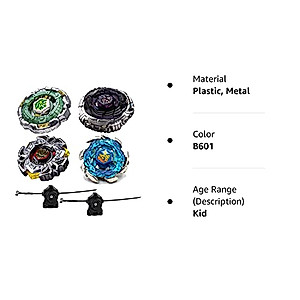 Burst Battle Metal Fusion Turbo Evolution Set with 4D Launcher Set Toys for Prime Boys Pegasus Battling Top