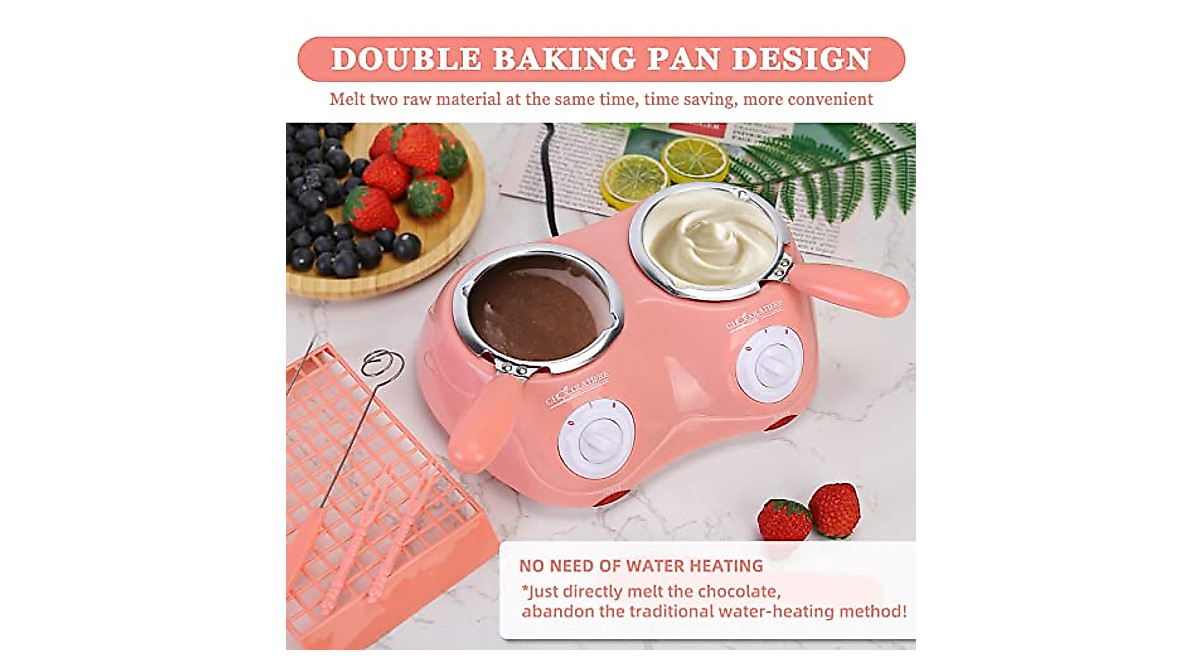 Outamateur Electric Chocolate Melting Pot – Fast, Dual-Temp Fondue Maker
