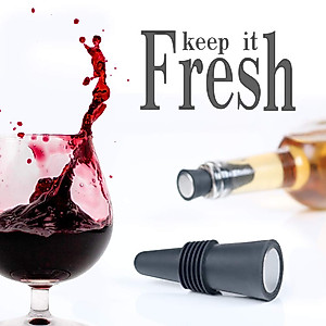 Holobo 15 Pcs Wine and Beverage Bottle Stoppers with Grip Top ,Silicone Wine Stopper Bottle Sealer for Drinks Reusable Wine Saver ,Assorted Colors