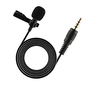 Camidy Clip On Lapel Microphone,Mini Handless Lavalier Mic 3.5mm Jack Wired Omnidirectional Condenser Microphone for Voice Recording