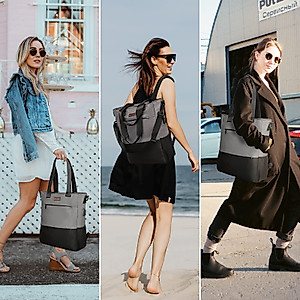 CYUREAY Convertible Backpack Bundle | Tote Women Laptop Daypack Water Resistant Wide Top Open Casual Sunday Bag for Work Computer College Fits 15.6-Inch Laptop & Tablet