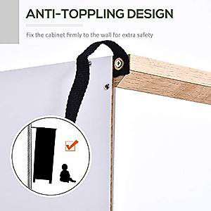 HOMCOM 71" Buffet with Hutch, Kitchen Pantry Cabinet, Bookcase with Drawers & Shelves for Living Room, White