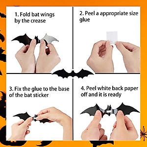 Halloween Party Decorations Happy Halloween Banner Foil Balloon Fringe Curtain Cake Topper Spider Web and 3D Bat, Halloween Party Favors Supplies