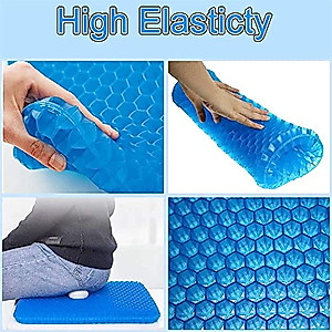 Abroca Gel Seat Cushions for Long Sitting, Double Thick Cooling Seat Pads for Back Sciatica Tailbone Pain Pressure Relief with Non-Slip Cover, Chair Pads for Car Seat Driver, Office Desk,Wheelchair