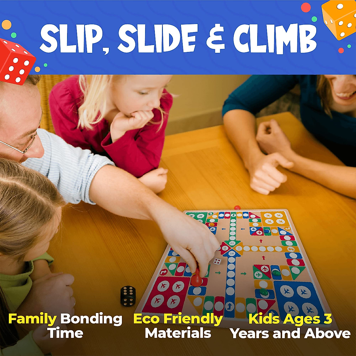 Toysery 2 in 1 Board Games Set. Complete with Ludo Board Game Plus Snakes and Ladders Set