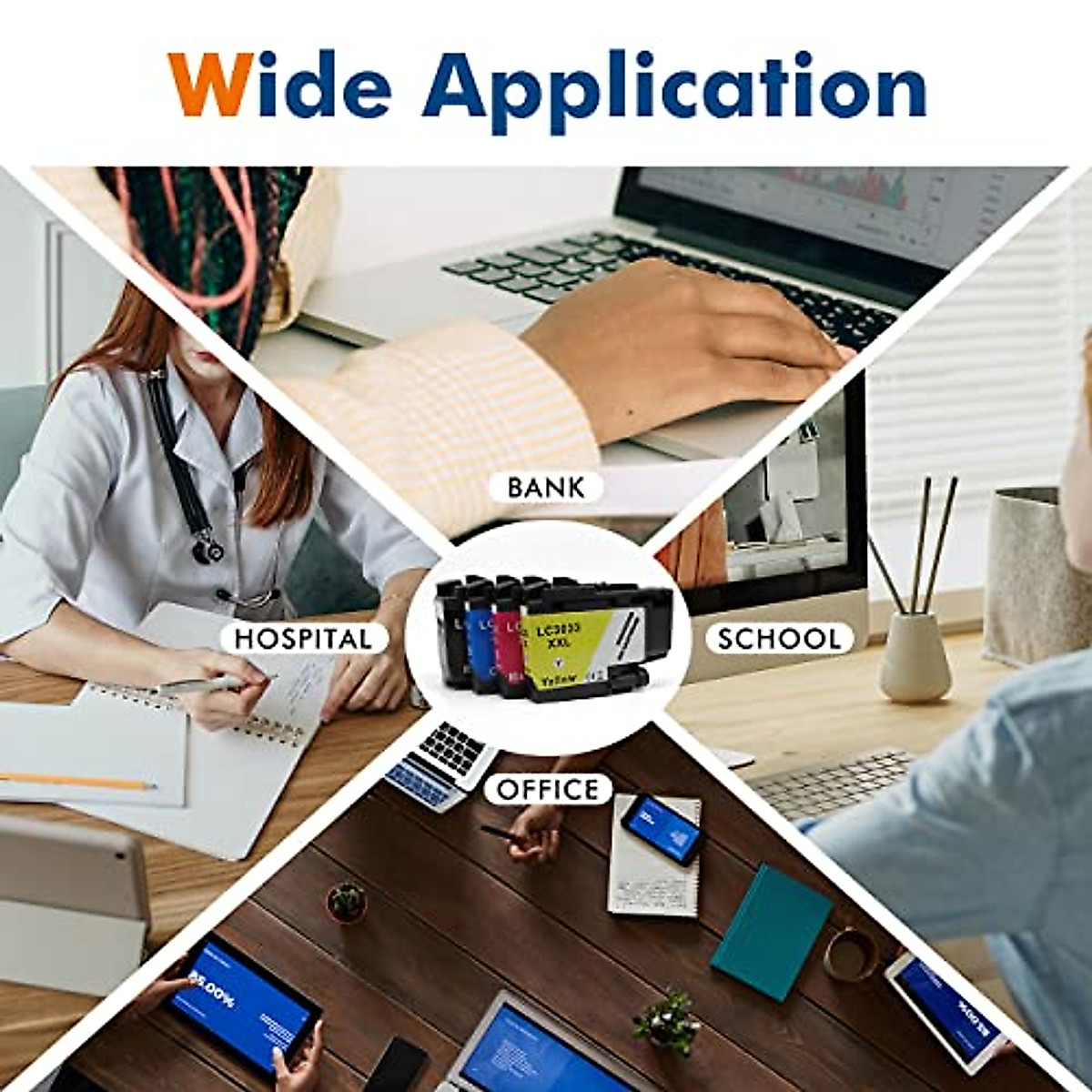 BJ-INK LC3033XXL LC3033 LC3035 Compatible Ink Cartridges Replacement for Brother MFC-J995DW MFC-J995DWXL MFC-J815DW, MFC-J805DW, MFC-J805DWXL Printer (Black, Cyan, Magenta, Yellow, 4-Pack)