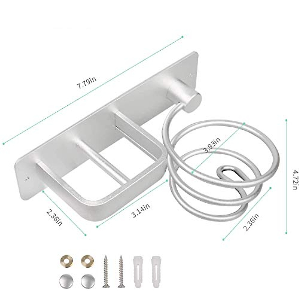 Hair Dryer Holder, LEPURE Blow Dryer Holder Wall Mounted, Bedroom & Bathroom Hair Tool Organizer for Hair Dryer, Flat Irons, Curling Wands, Hair Straighteners