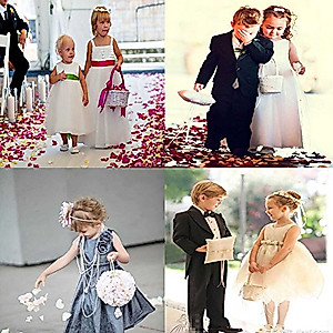 ARKSU Ring Bearer Pillow Cushion 7.8 x7.8 inch with Satin Ribbon and Rhinestones for Rustic Bridal Wedding Shower Ceremony-Lavender