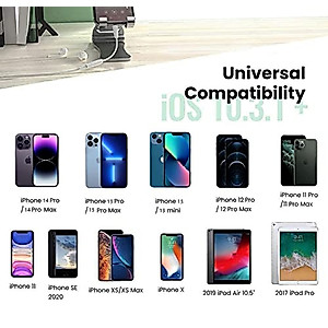 Lightning to 3.5 mm Headphone Jack Adapter, 2 Pack [Apple MFi Certified] for iPhone 3.5mm Headphones/Earphones Aux Audio Adapter Dongle for iPhone 14 13 12 11 XS XR X 8 7 iPad, Support Music + Calling