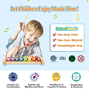 Toddler Musical Instruments Set, 32 PCS 19 Kinds Wooden Percussion Instruments Toys for Kids Playing Preschool Education, Early Learning Baby Musical Toys for Boys and Girls Gift