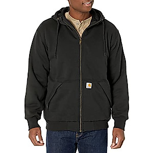 Carhartt mens Rain Defender Loose Fit Midweight Thermal-lined Full-zip Sweatshirt, Black, XX-Large US