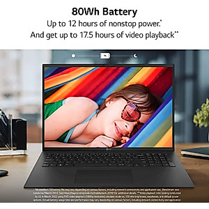 LG gram 17inch Laptop 2023 - Intel Evo Core i7-1360P - WQXGA IPS Display DCI-P3 99% - Windows 11 Pro - Thunderbolt 4 - Wi-Fi 6E - Backlit Keyboard - Business Laptop - HDMI Cable (16GB RAM |2TB SSD)