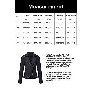 Bellivera Women Faux Leather Motorcycle Jacket Spring Clothes Winter Trendy Moto Biker Casual Coat 7906 Black M