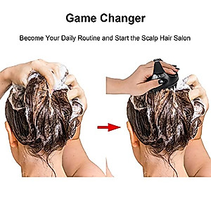 KKD Hair Scalp Massager Shampoo Brush, Scalp Care Hair Brush with Soft Silicone Scalp Massager, Exfoliate and Remove Dandruff, Promote Hair Growth ( Black)