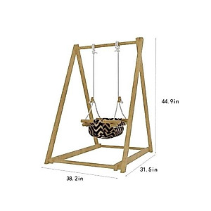 Avenlur Spruce Baby, Toddler Foldable Swing Set with Stand Children Ages 6 Months to 3 Years Montessori, Waldorf Style Self Standing Indoor Swingset Home, Child Day Care, Preschool