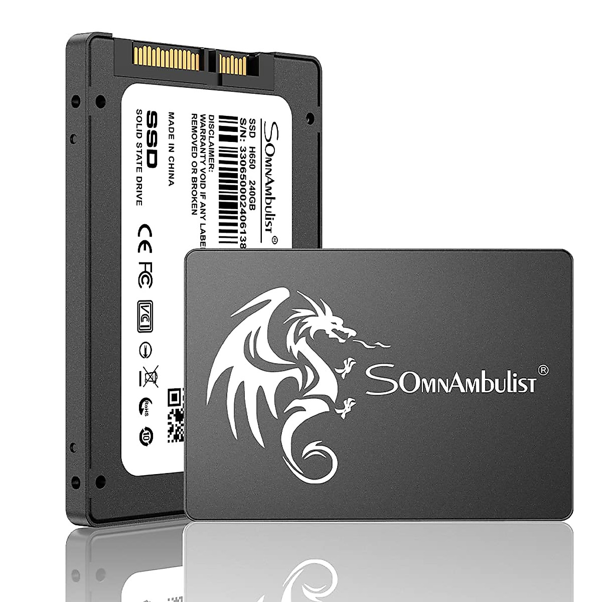 Somnambulist Sata3 SSD Hard Drive 2.5-inch Built-in Solid State Drive is Suitable for Notebook Desktop 60gb 480gb ssd Hard Drive (Black Dragon-60GB)