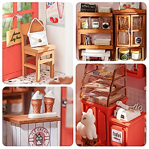 Rolife DIY Miniature Dollhouse Kit for Adults to Build Tiny House Model Gift for Family and Friends (Ice Cream Store)