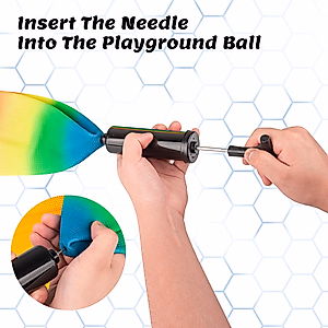 MIC MICSOA Playground Balls Kickballs 8.5 Inch, Rainbow Playground Ball Set for Kids and Adults, Dodgeball Kick Balls Handball for Indoor & Outdoor Schoolyard Games with Hand Pump(4 Pack)