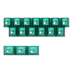 Taihao Cubic Playing Cards doubleshots keycaps gaming keys OEM mechanical keyboards keycaps profile Blue Grey Red Green Purple (Poker16 Key Green x1)