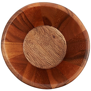 Lipper International Acacia Wave Serving Bowl and 4 Wave Bowls Set