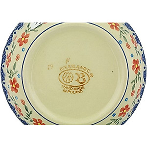 Polish Pottery 6½-inch Bowl (Country Garden Theme) + Certificate of Authenticity