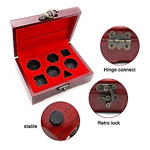 Haxtec Mystery DND Dice Set with Wood Dice Case Dual-Purpose Wooden Dice Box with Foam Insert DND Gifts D&D RPG Dice Set with Box