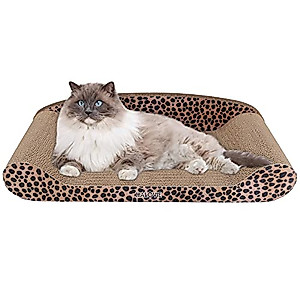 HALOVIE Extra Large Size Cat Scratcher Bed, 24 Inch Cat Scratch Pad Cardboard Sofa Scratching Board Lounge Couch for Indoor Cats