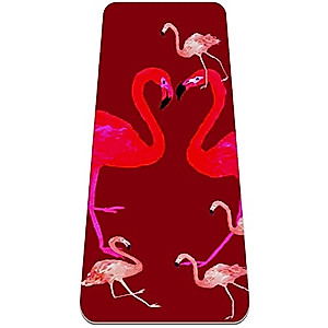 Dragon Sword Tropical Flamingo Premium Thick Yoga Mat Eco Friendly Rubber Health&Fitness Non Slip Mat for All Types of Exercise Yoga and Pilates (72" x 24" x 6mm)