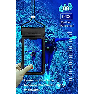 NIUTRIP Waterproof Pouch Cellphone Case,Dry Phone Bag Compatible for iPhone 13 12 11 Pro Max XS Max XR X 8 7 6 S SE,Galaxy S22 Ultra S21 S20 S10,Up to 7-7.2",Plus Black and Plus Sliver,2Pack