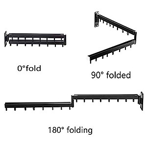 Wall-Mounted Collapsible Clothes Pole Outdoor Balcony Multifunctional Clothes Hanger Invisible Folding Drying Hanger Adjustable(Color:Black,Size:52.5x8.4x18cm)
