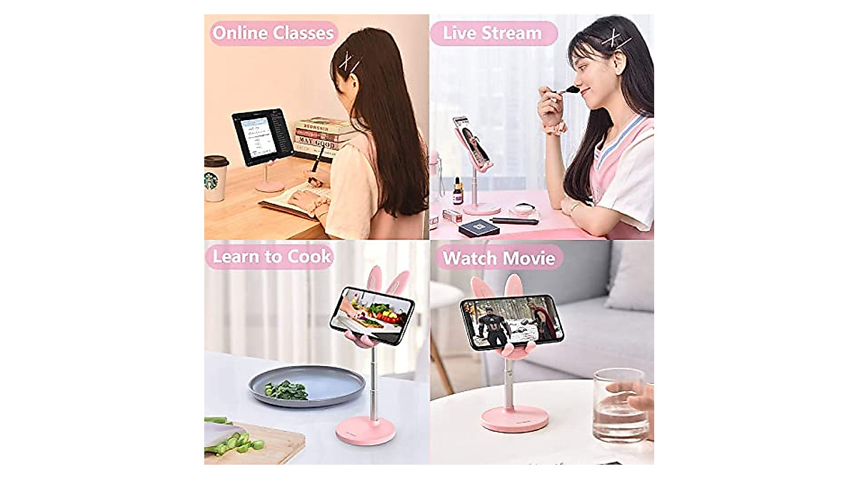 Cute Bunny Phone Stand - Kawaii Desk Holder for All Devices