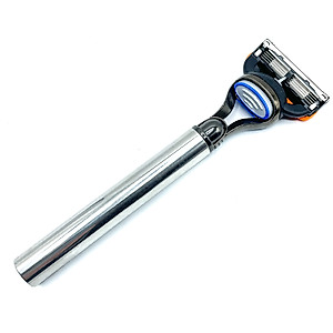 Parker 100% Stainless Steel Handle Gillette Fusion Compatible Razor - 1 Gillette Fusion Blade Included