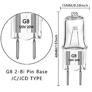 EKSAVE G8 Halogen Light Bulb G8 Base WB25X10019 Replacesment for Oven The Range Microwave Oven GE/Samsung/Kenmore Elite/Maytag Microwave Over 3 Packs