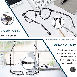 Blue Light Blocking Glasses 2 Pack Vintage Thick Round Rim Fashion Computer Game Eyeglasses for Women Men Anti Eyestrain Headache Reading Glasses Non Prescription （Grey Demi+Transparent）